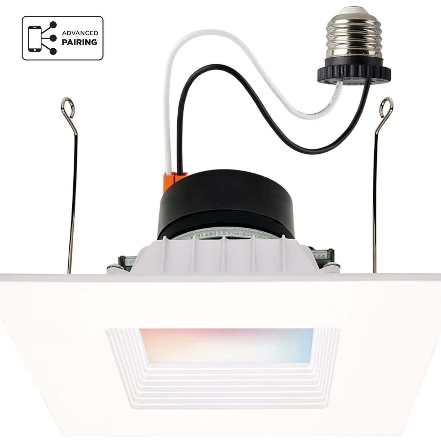 LED Smart Retrofit Downlight - 5/6" Square Stepped Baffle